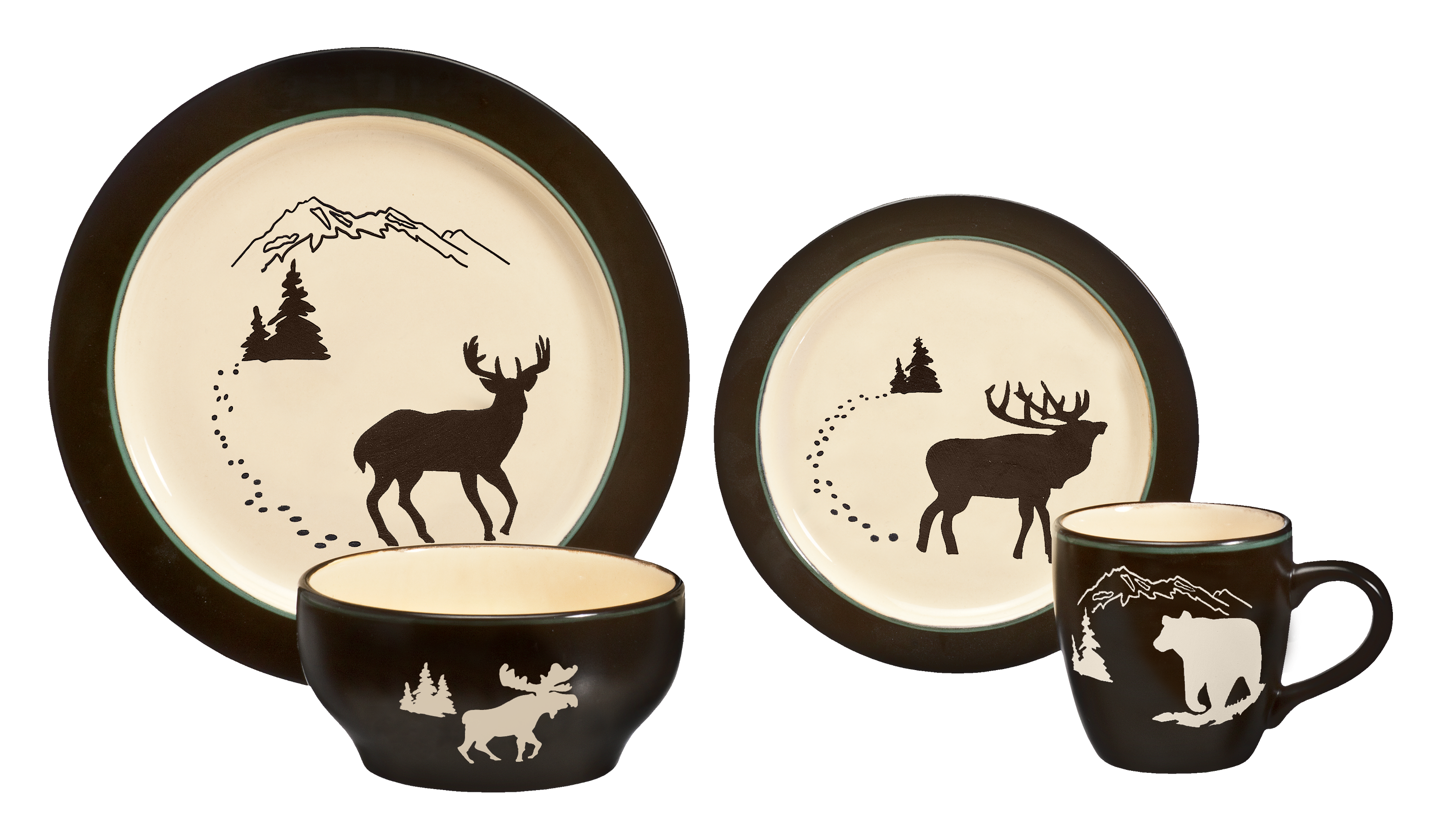 Deep Forest 16-Piece Dinnerware Set | Bass Pro Shops
